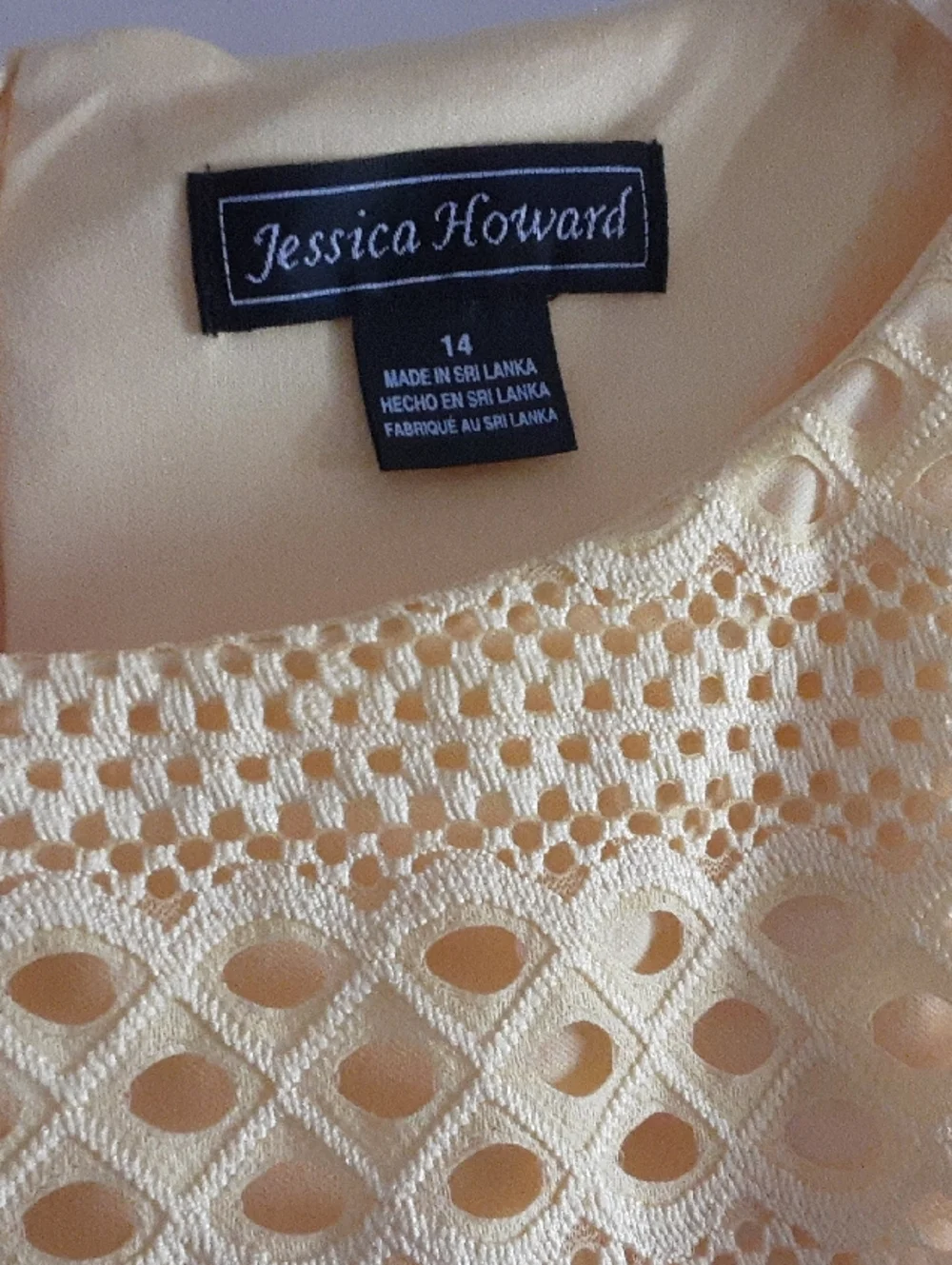 Jessica Howard | Dresses | Jessica Howard Yellow Crochet Lace Midi ...